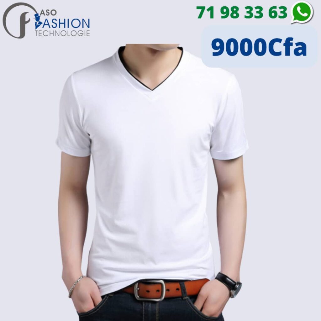 Polo col V simple doublet au cou - FASO FASHION ET TECHNOLOGIE